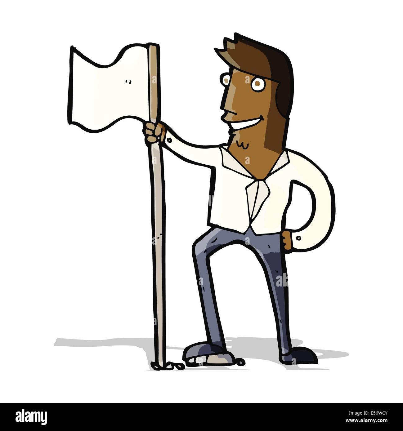 cartoon man planting flag Stock Vector Image & Art - Alamy