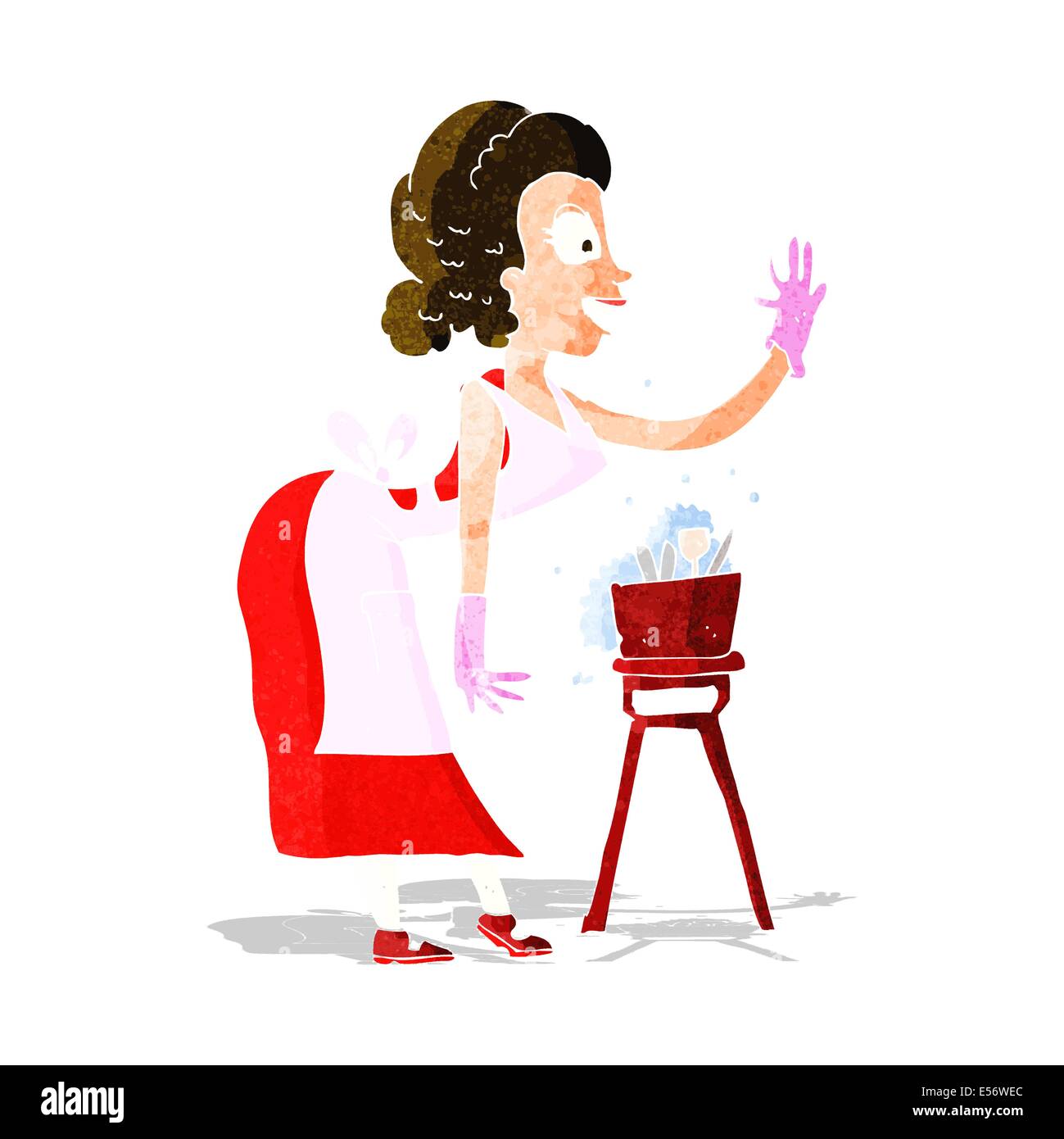 cartoon housewife washing up Stock Vector Image & Art - Alamy