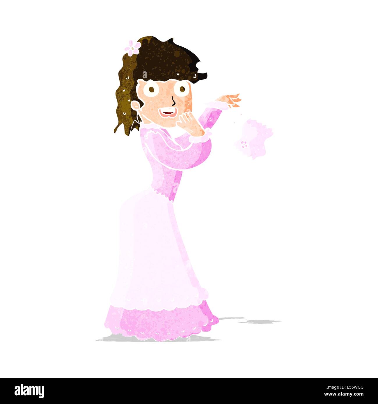 cartoon victorian woman dropping handkerchief Stock Vector Image & Art ...