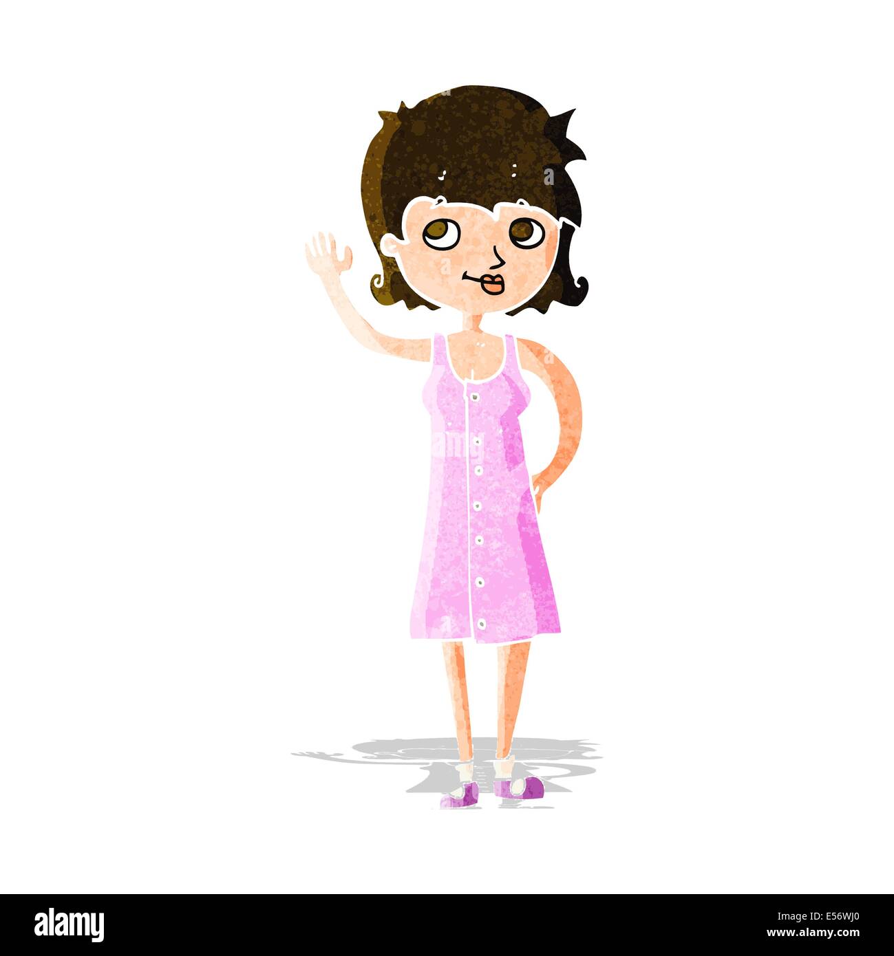 cartoon pretty woman waving Stock Vector Image & Art - Alamy