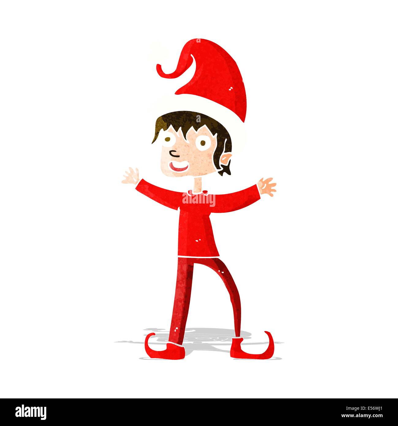 cartoon excited christmas elf Stock Vector Image & Art - Alamy
