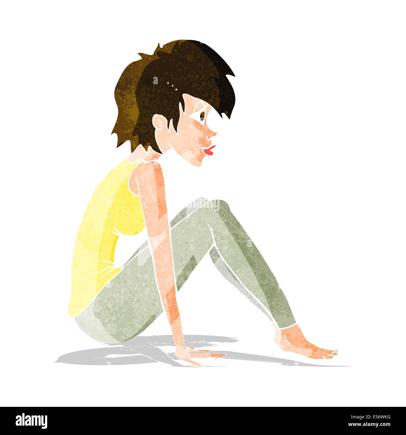 cartoon woman sitting Stock Vector Image & Art - Alamy
