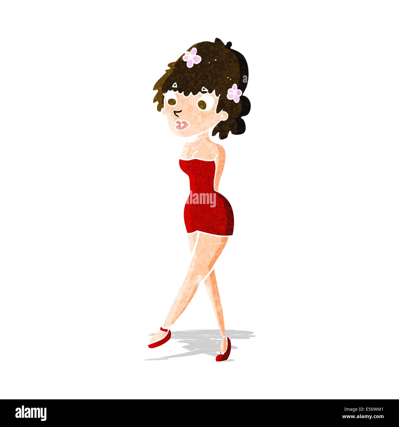 cartoon woman posing in dress Stock Vector Image & Art - Alamy