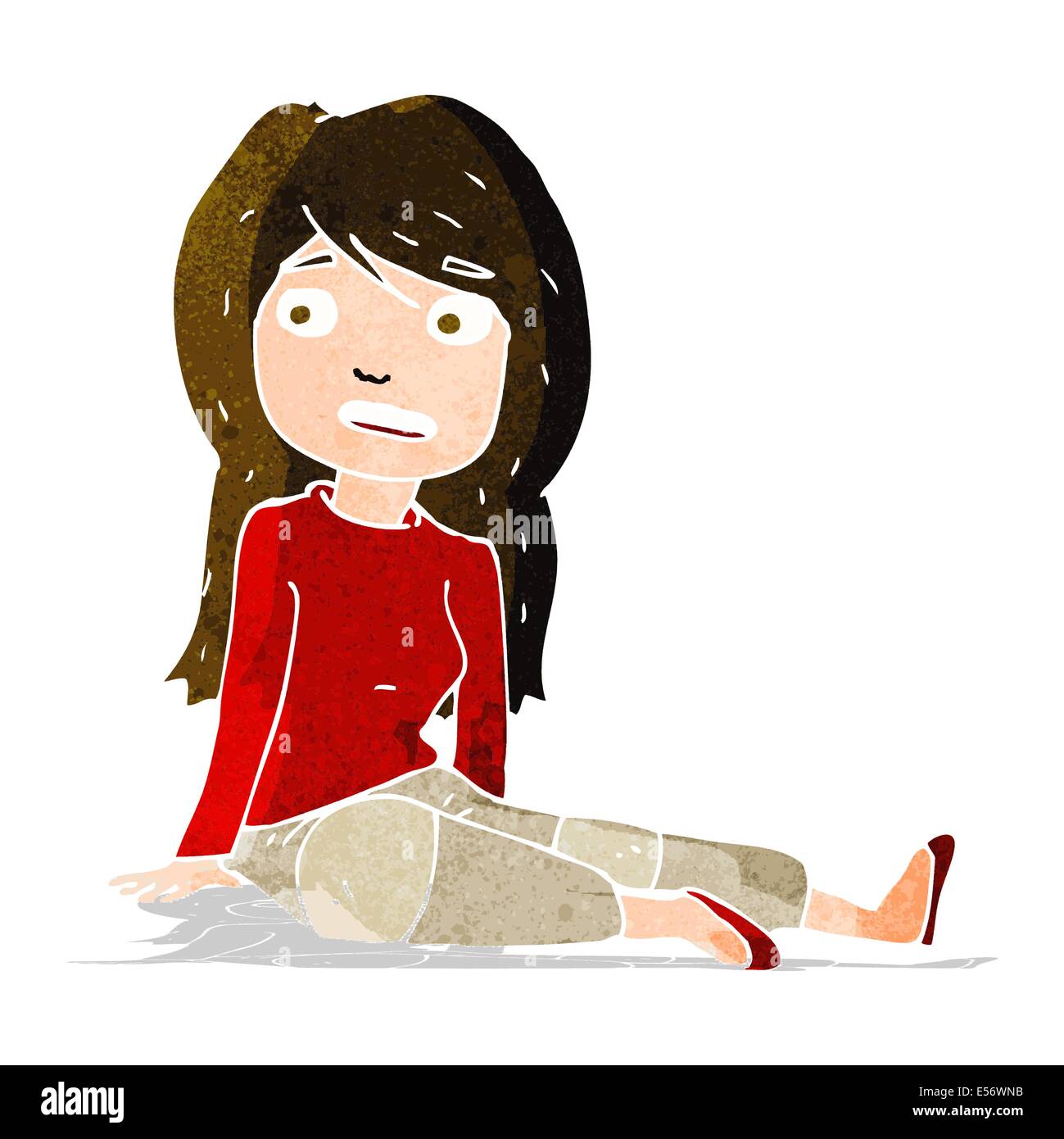 cartoon girl sitting on floor Stock Vector Image & Art - Alamy