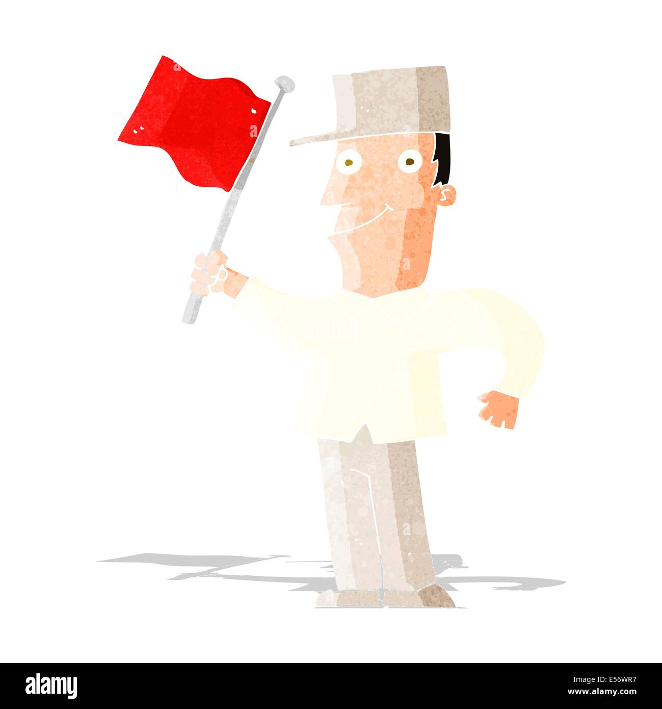cartoon man waving flag Stock Vector Image & Art - Alamy