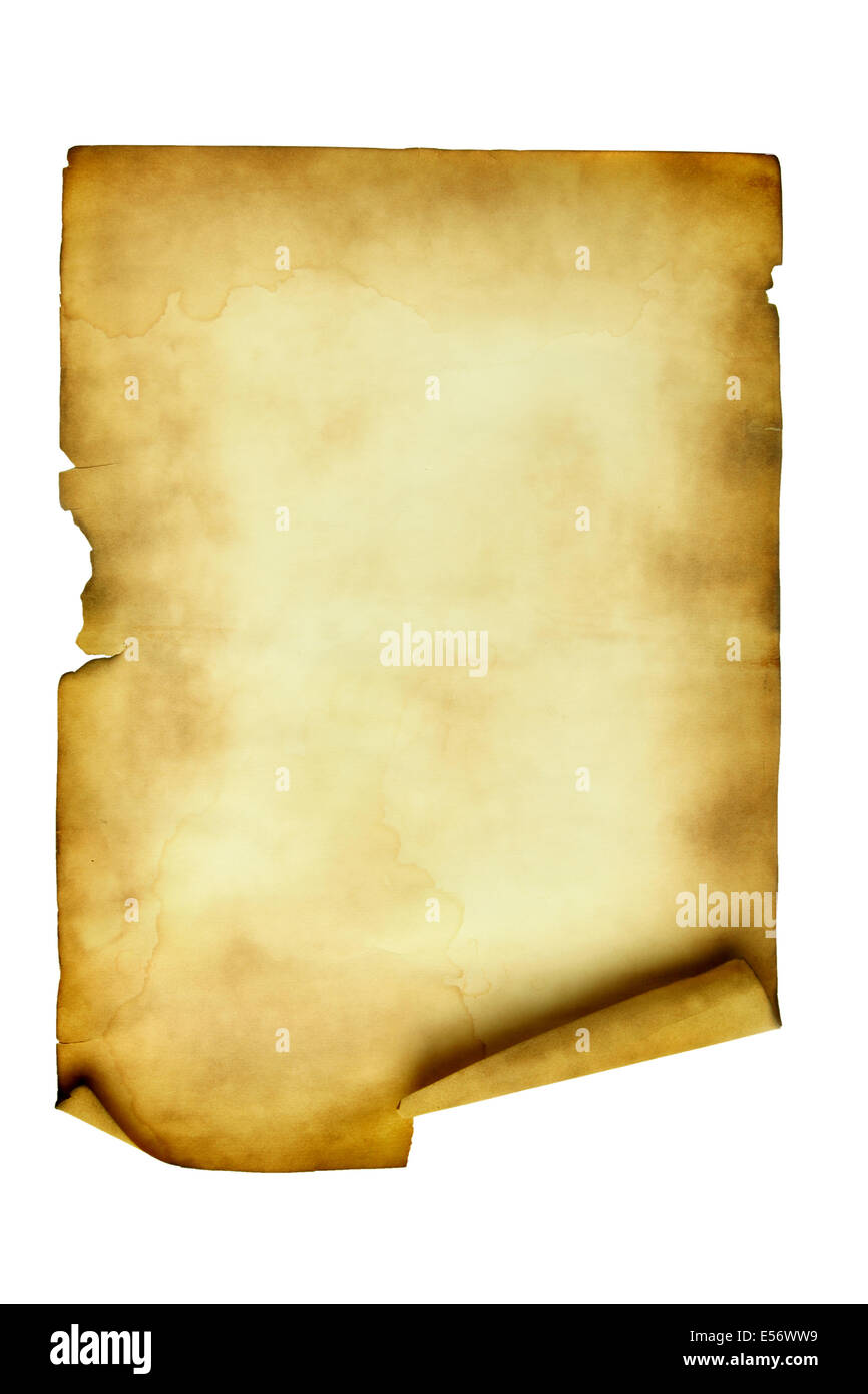 Ancient manuscript isolated over a white background Stock Photo - Alamy