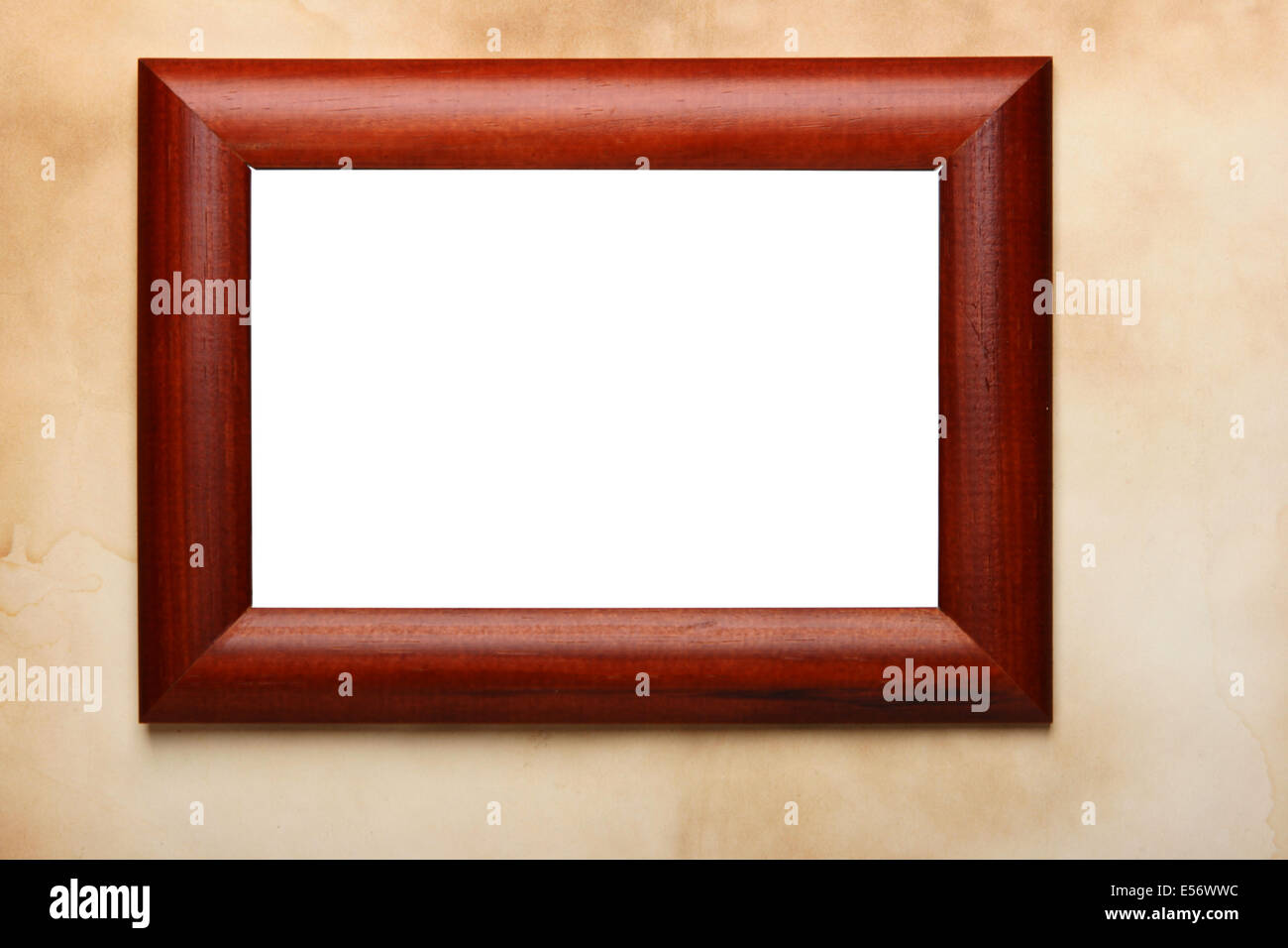 Empty wooden frame on wall close up Stock Photo - Alamy