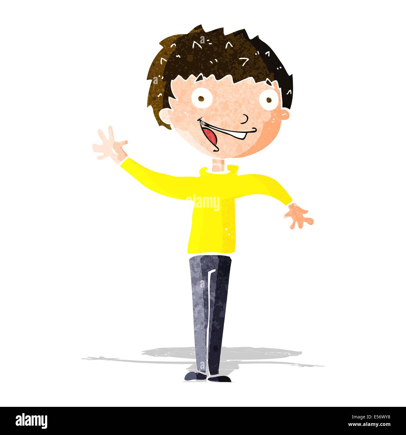 cartoon happy boy waving Stock Vector Image & Art - Alamy