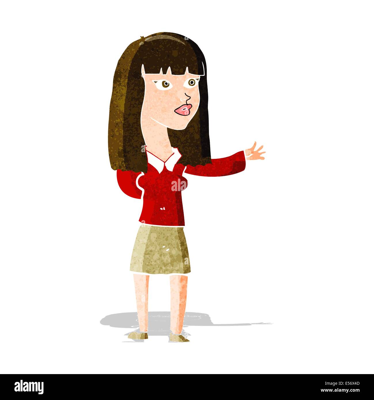 cartoon woman gesturing to show something Stock Vector Image & Art - Alamy