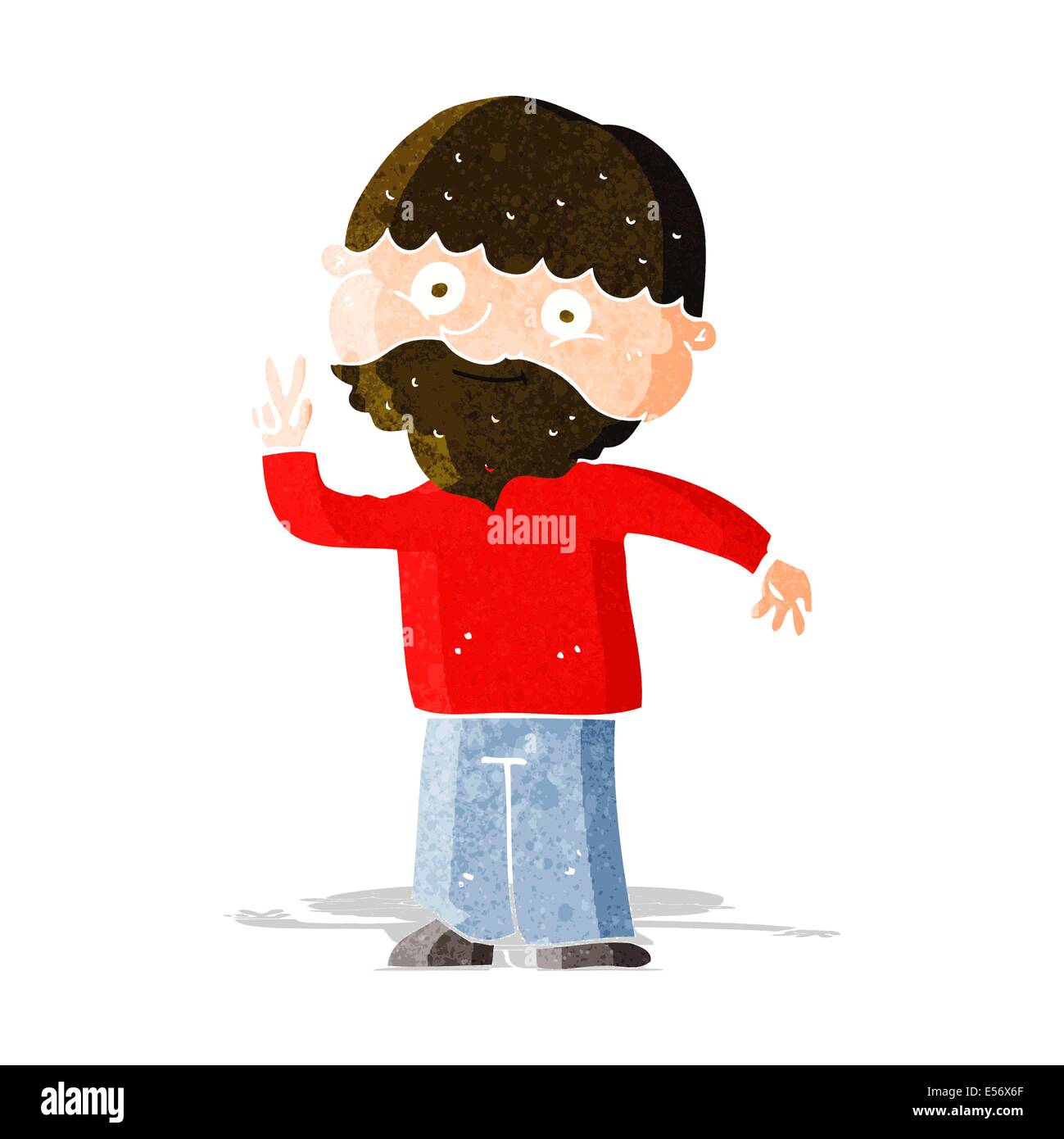 cartoon man giving peace sign Stock Vector Image & Art - Alamy