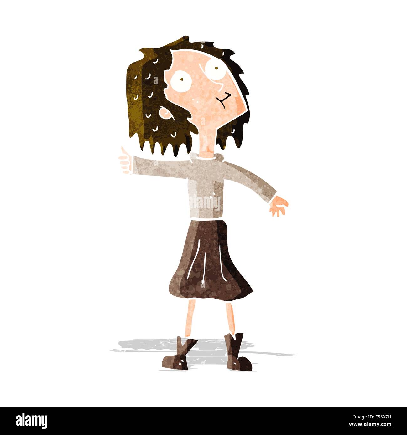 Cartoon woman looking up sky hi-res stock photography and images - Alamy