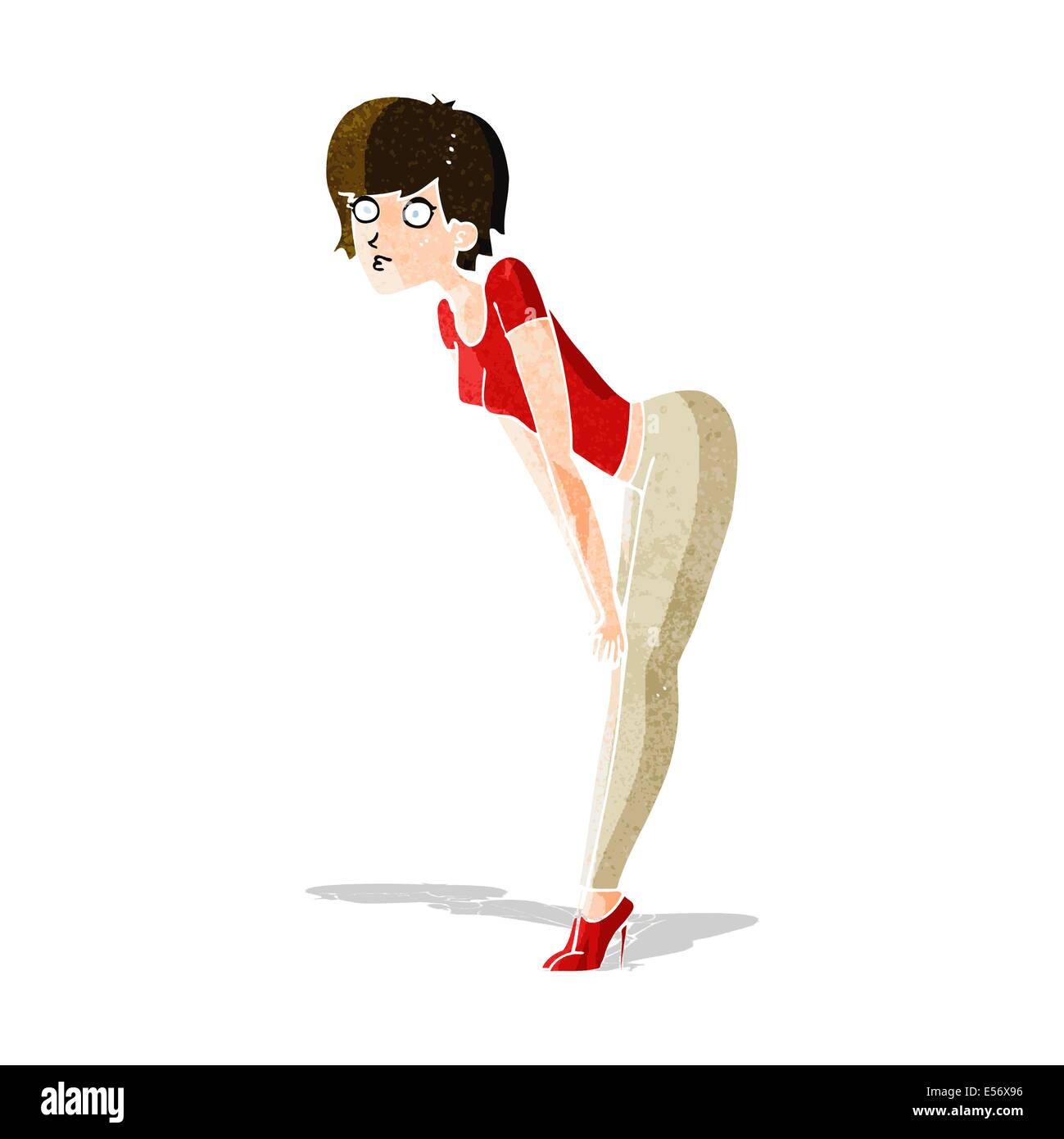 cartoon woman looking at something Stock Vector Image & Art - Alamy