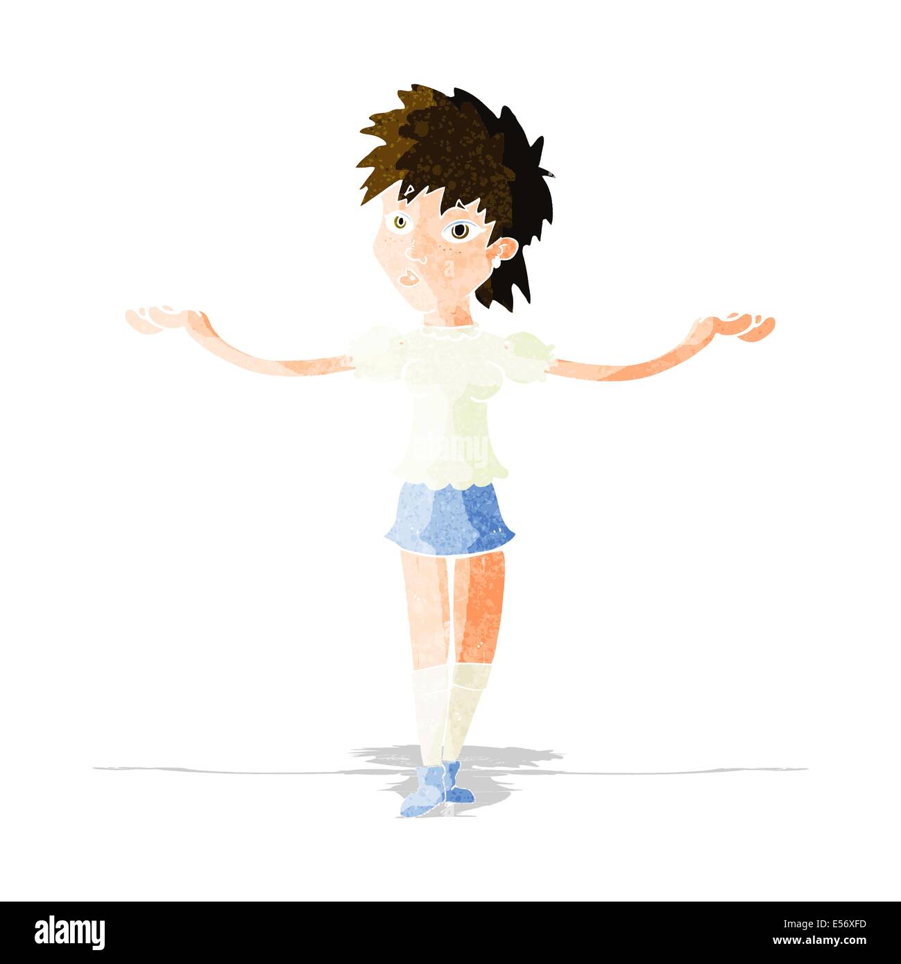 cartoon woman shrugging shoulders Stock Vector Image & Art - Alamy