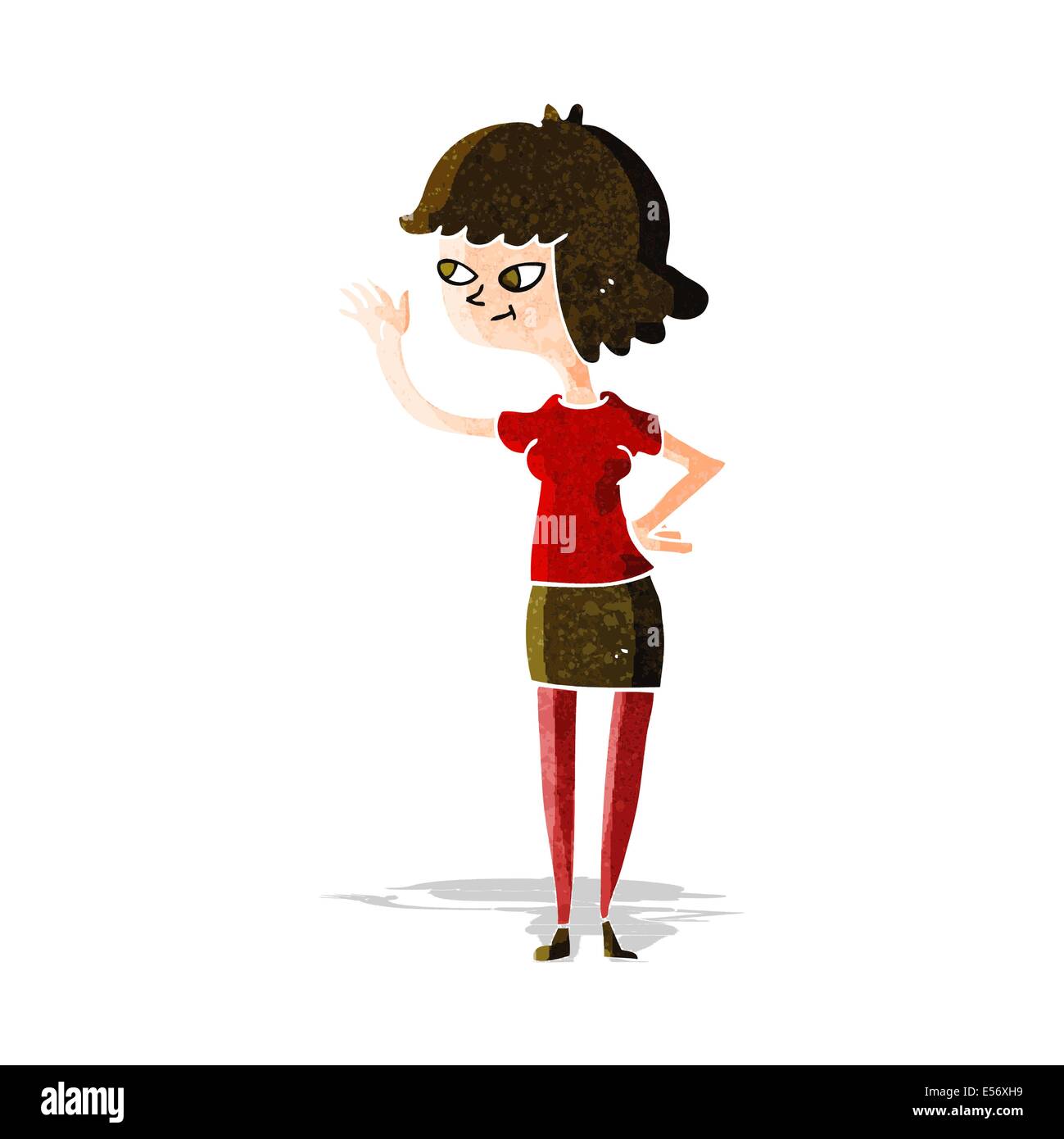 cartoon friendly girl waving Stock Vector Image & Art - Alamy
