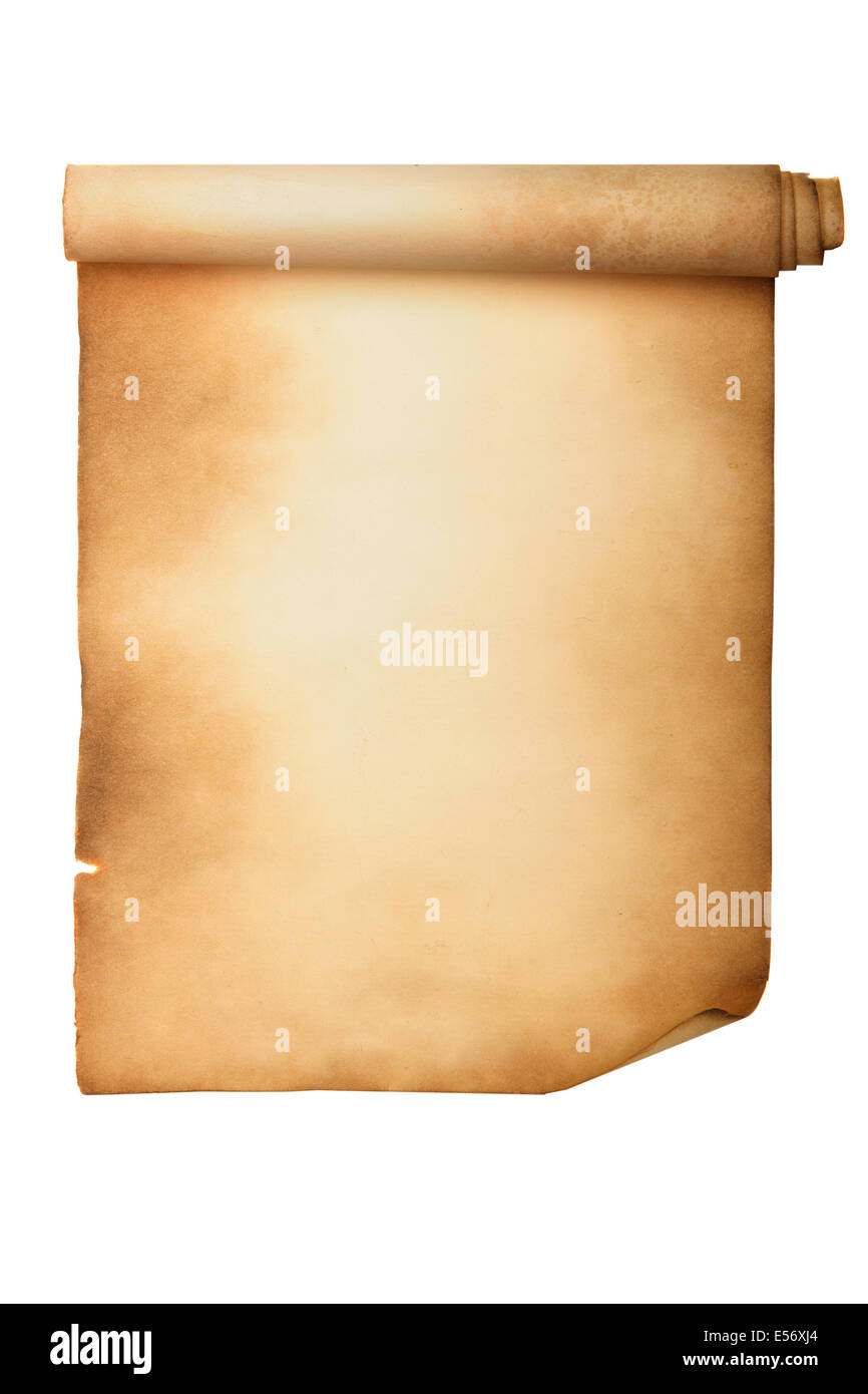 Ancient manuscript isolated over a white background Stock Photo - Alamy
