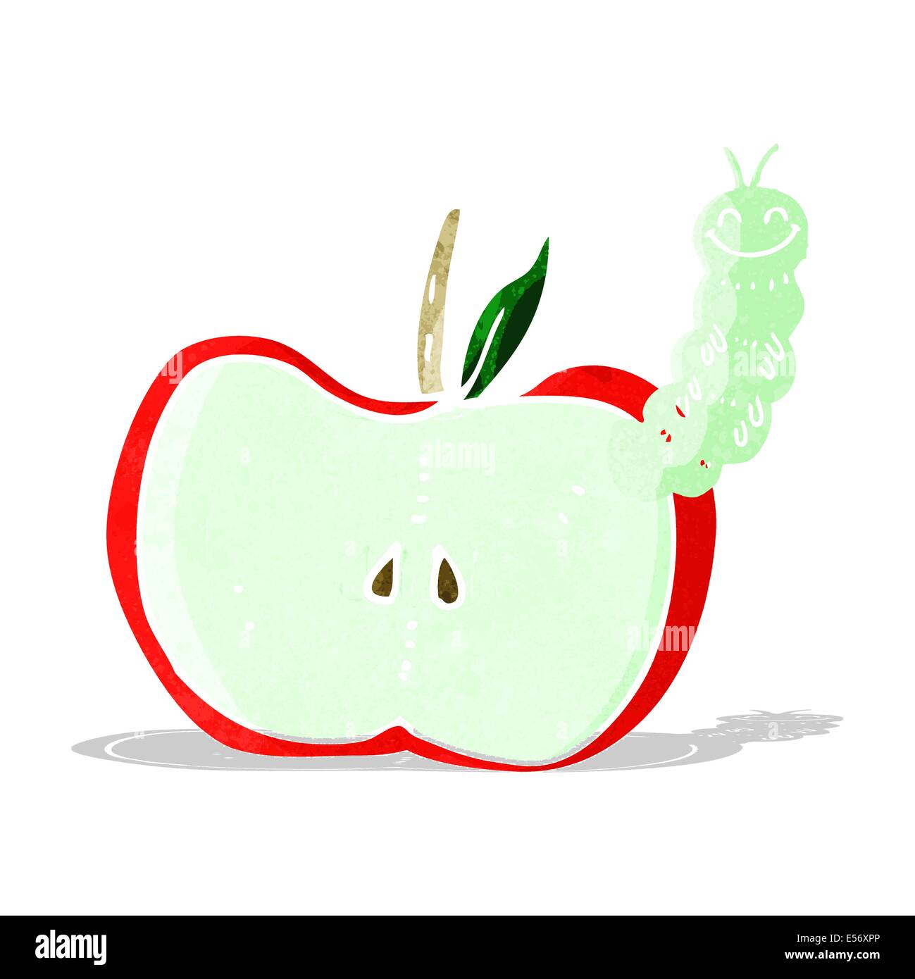 cartoon apple with bug Stock Vector Image & Art - Alamy