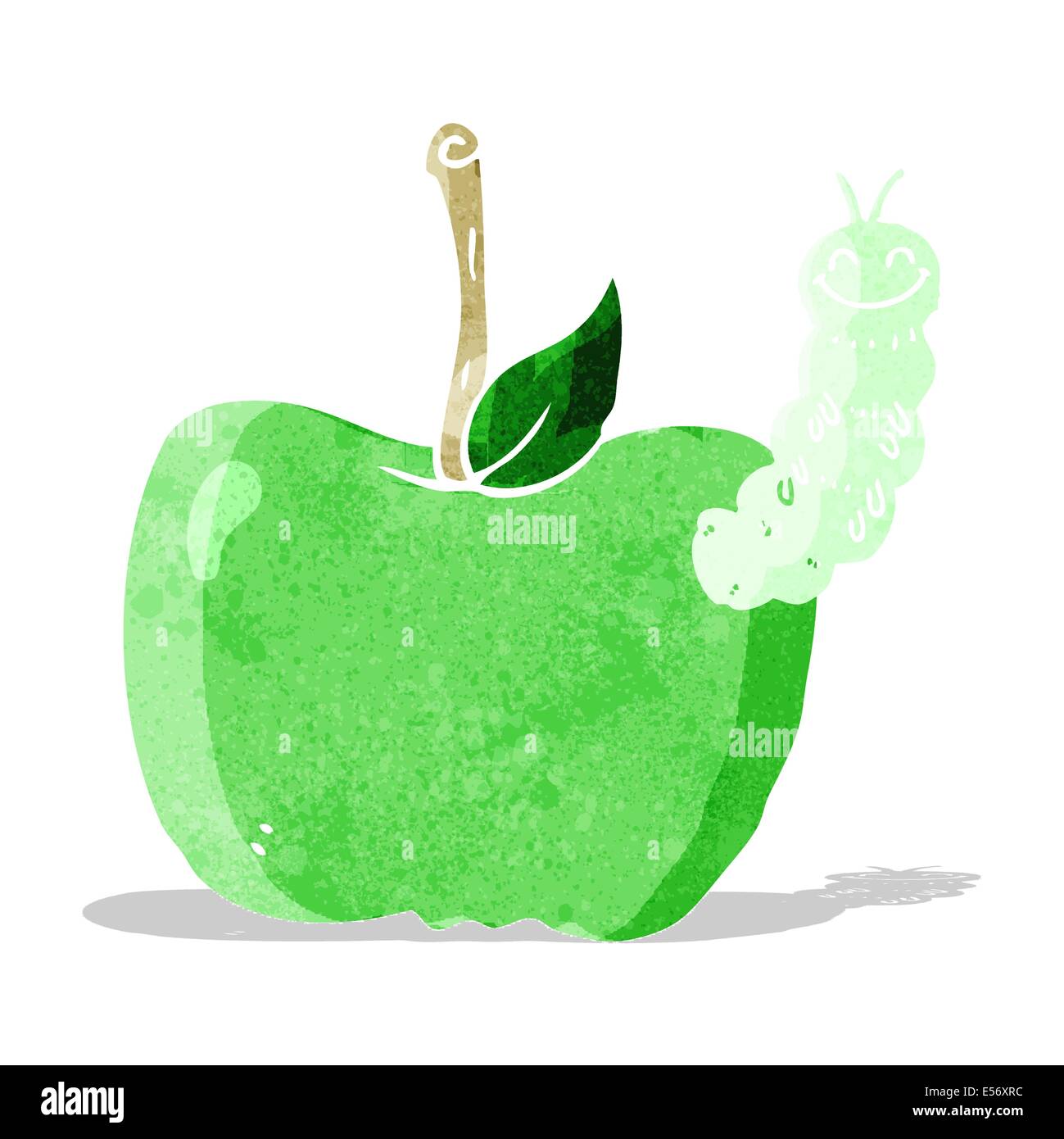 cartoon apple with bug Stock Vector Image & Art - Alamy