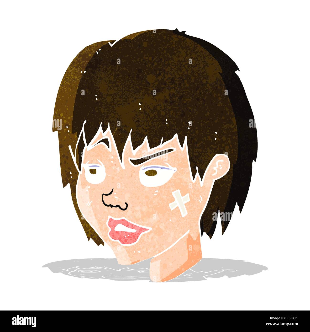 cartoon woman with plaster on face Stock Vector Image & Art - Alamy