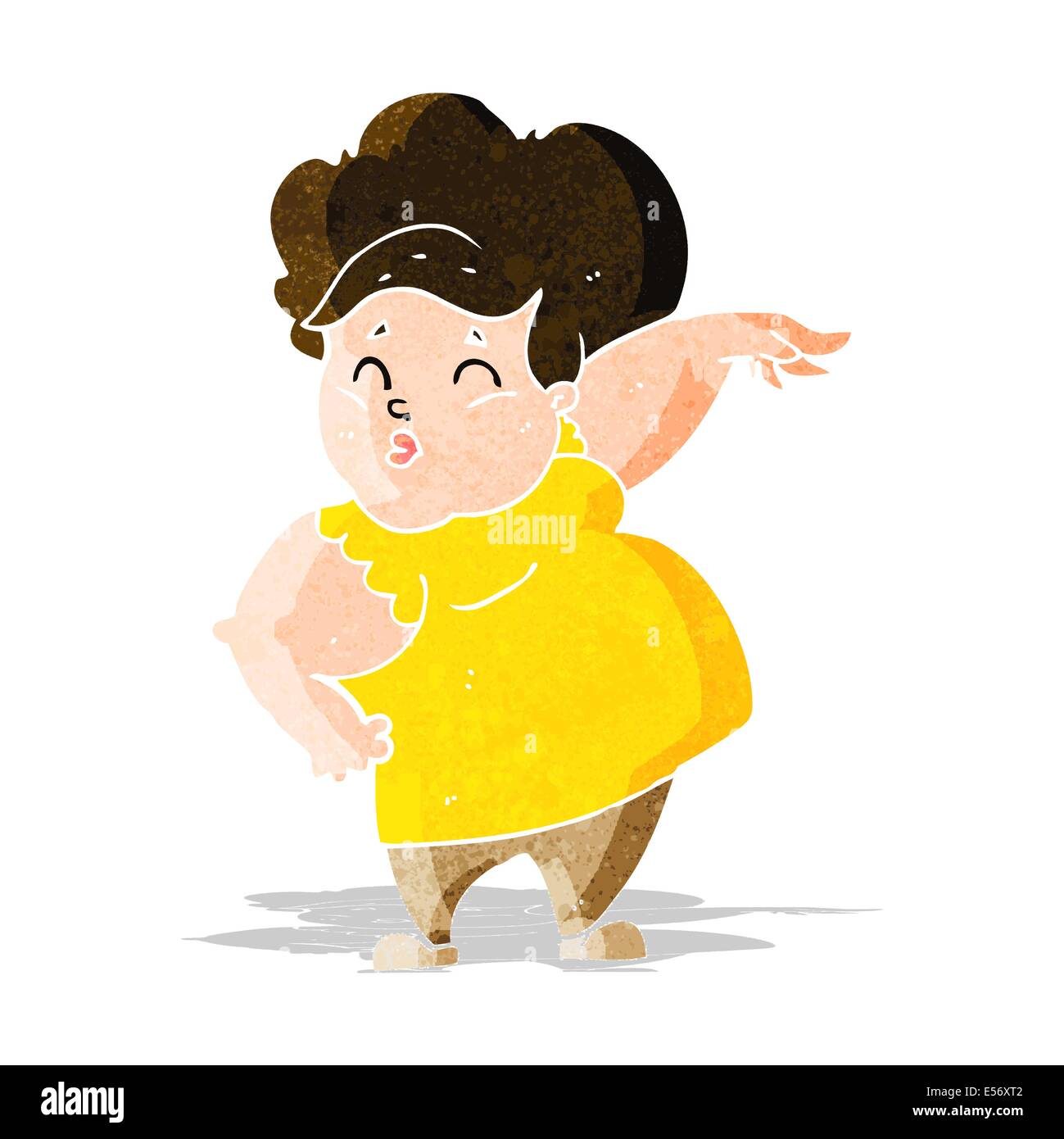 cartoon happy overweight lady Stock Vector Image & Art - Alamy