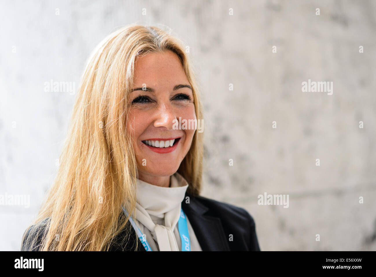 MUNICH/GERMANY - JULY 21: Kerstin Felser (Lufthansa, l.) smiles during ...