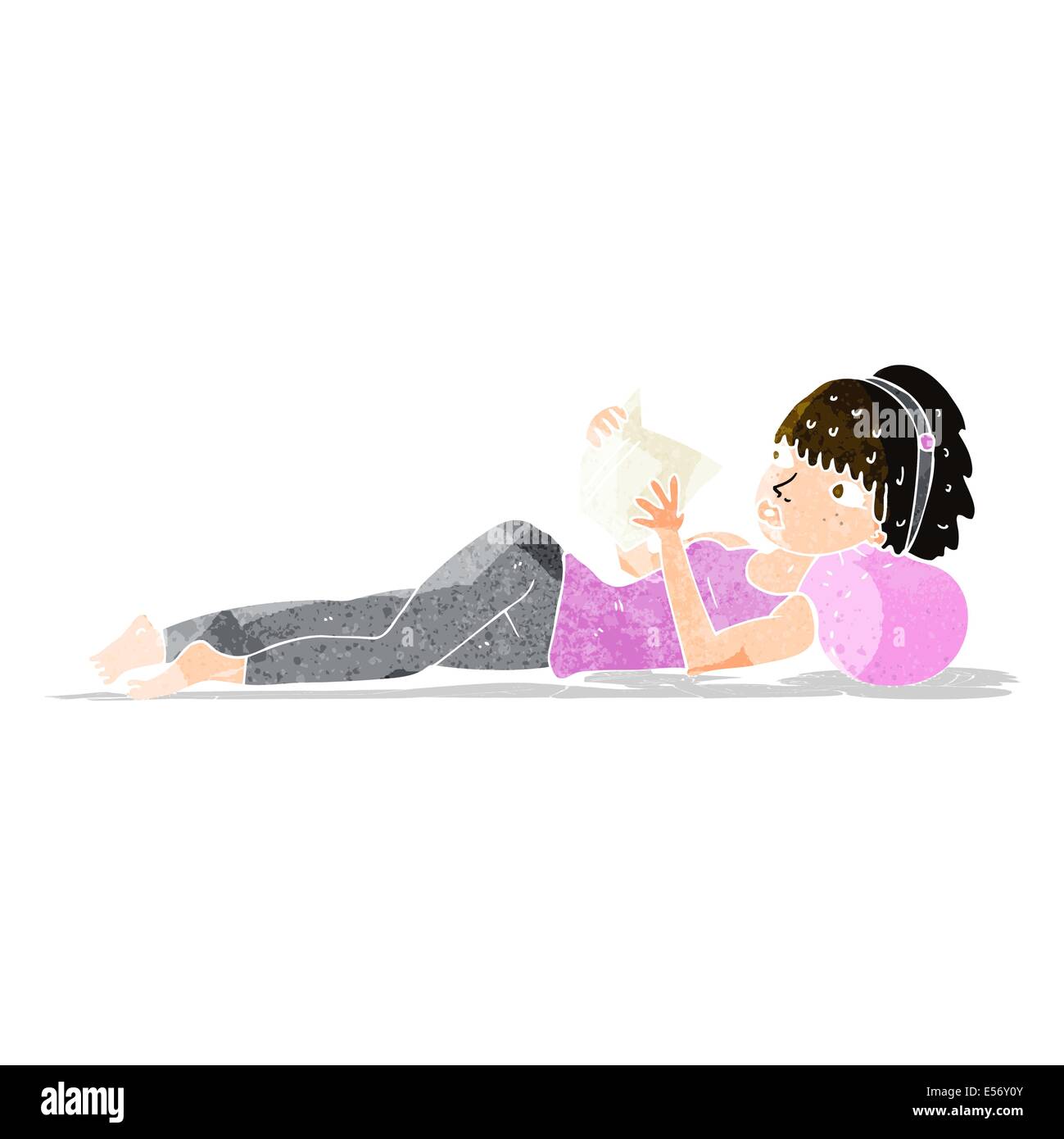 cartoon pretty woman reading book Stock Vector Image & Art - Alamy