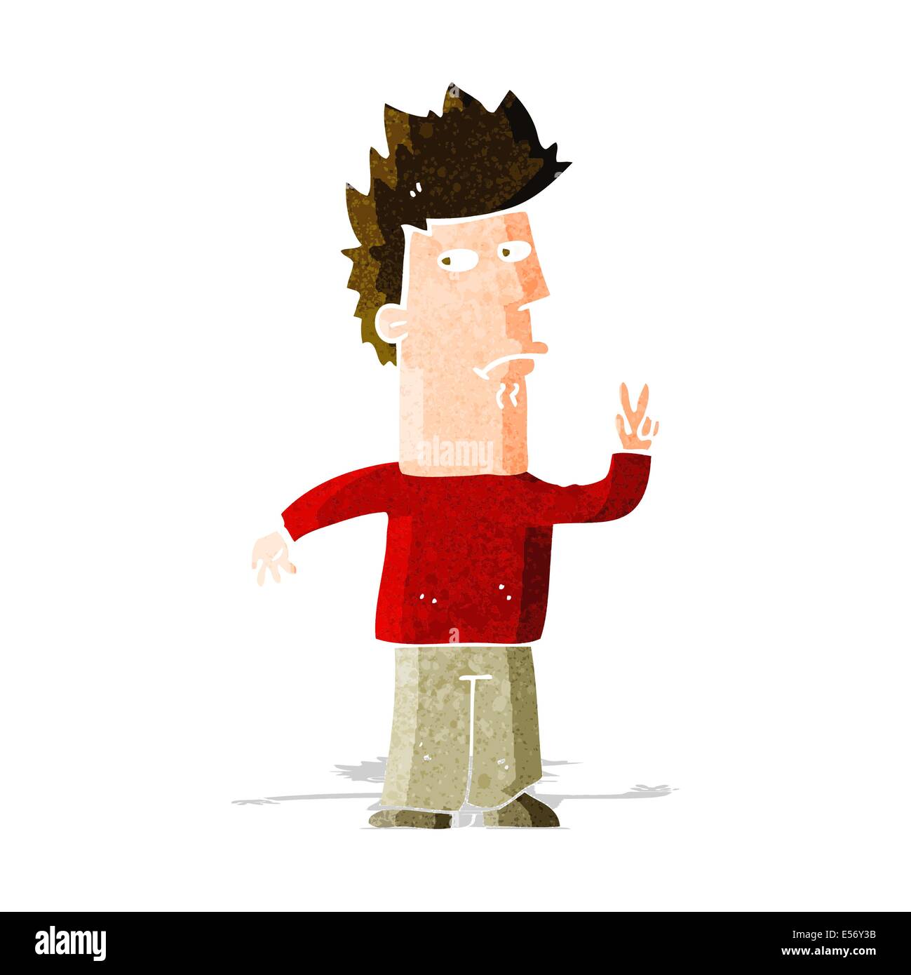cartoon man giving peace sign Stock Vector Image & Art - Alamy