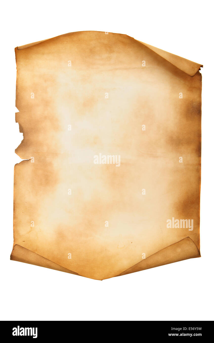 Ancient manuscript isolated over a white background Stock Photo - Alamy