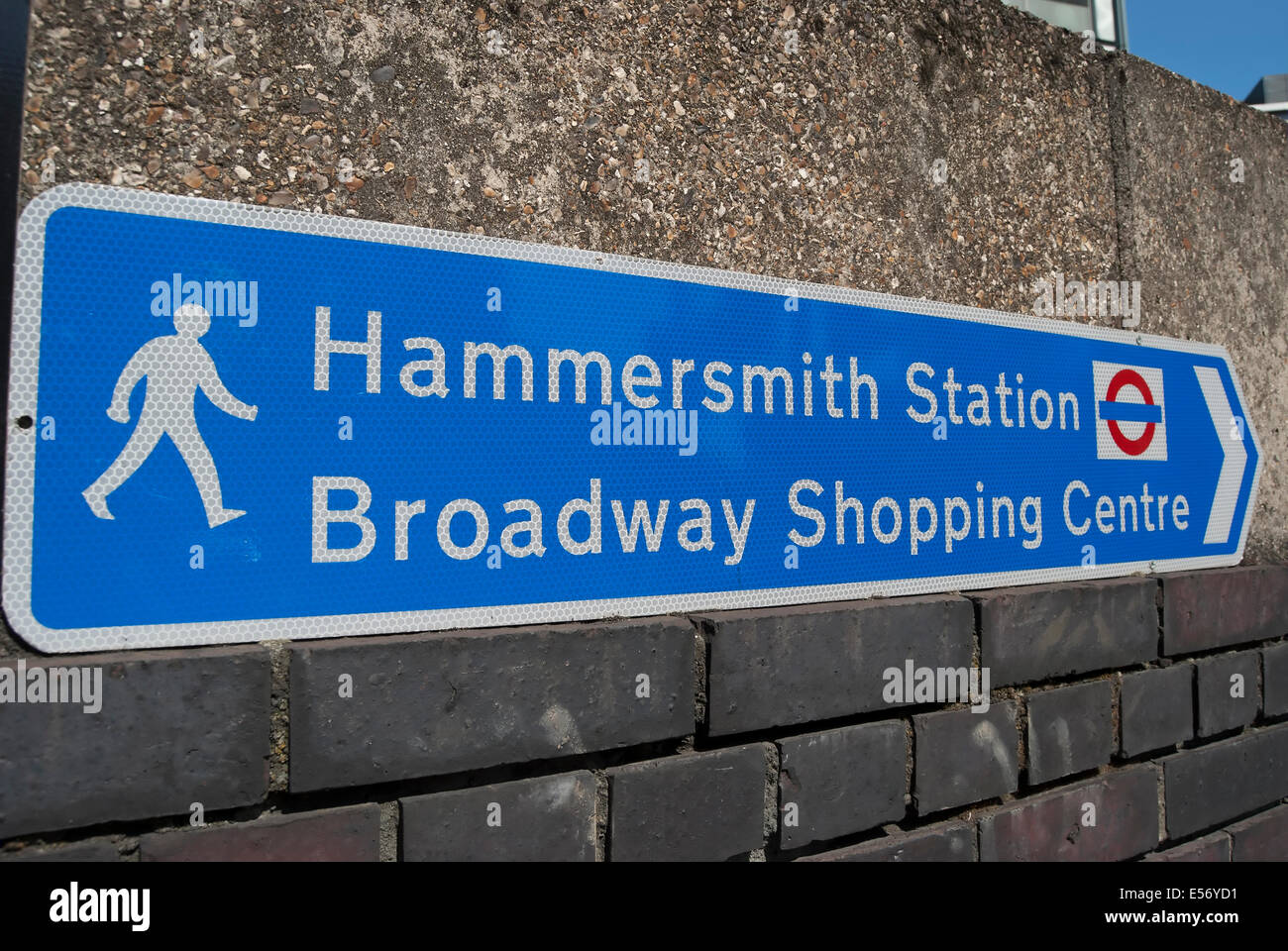 direction sign for hammersmith station and hammersmith broadway ...
