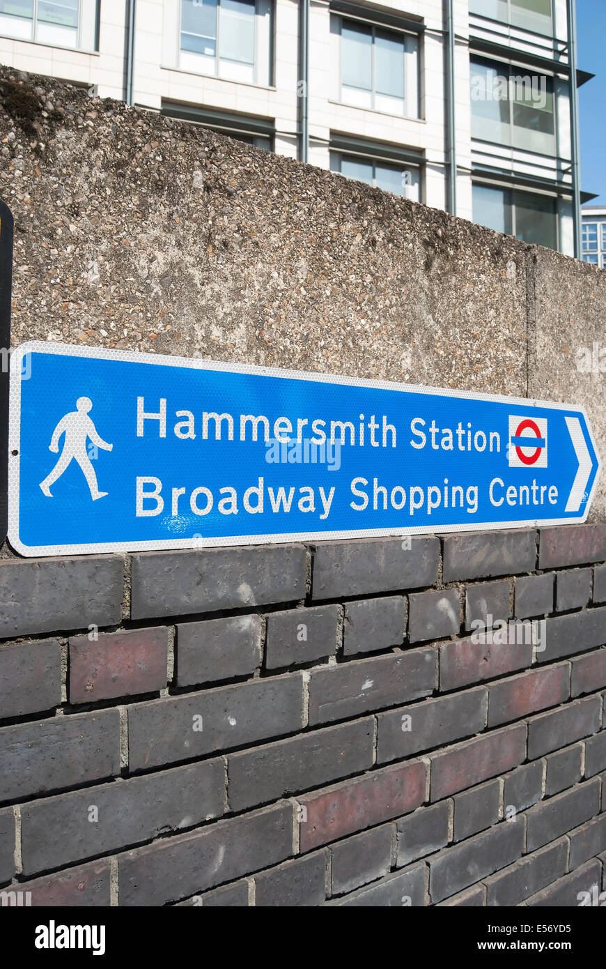 direction sign for hammersmith station and hammersmith broadway ...