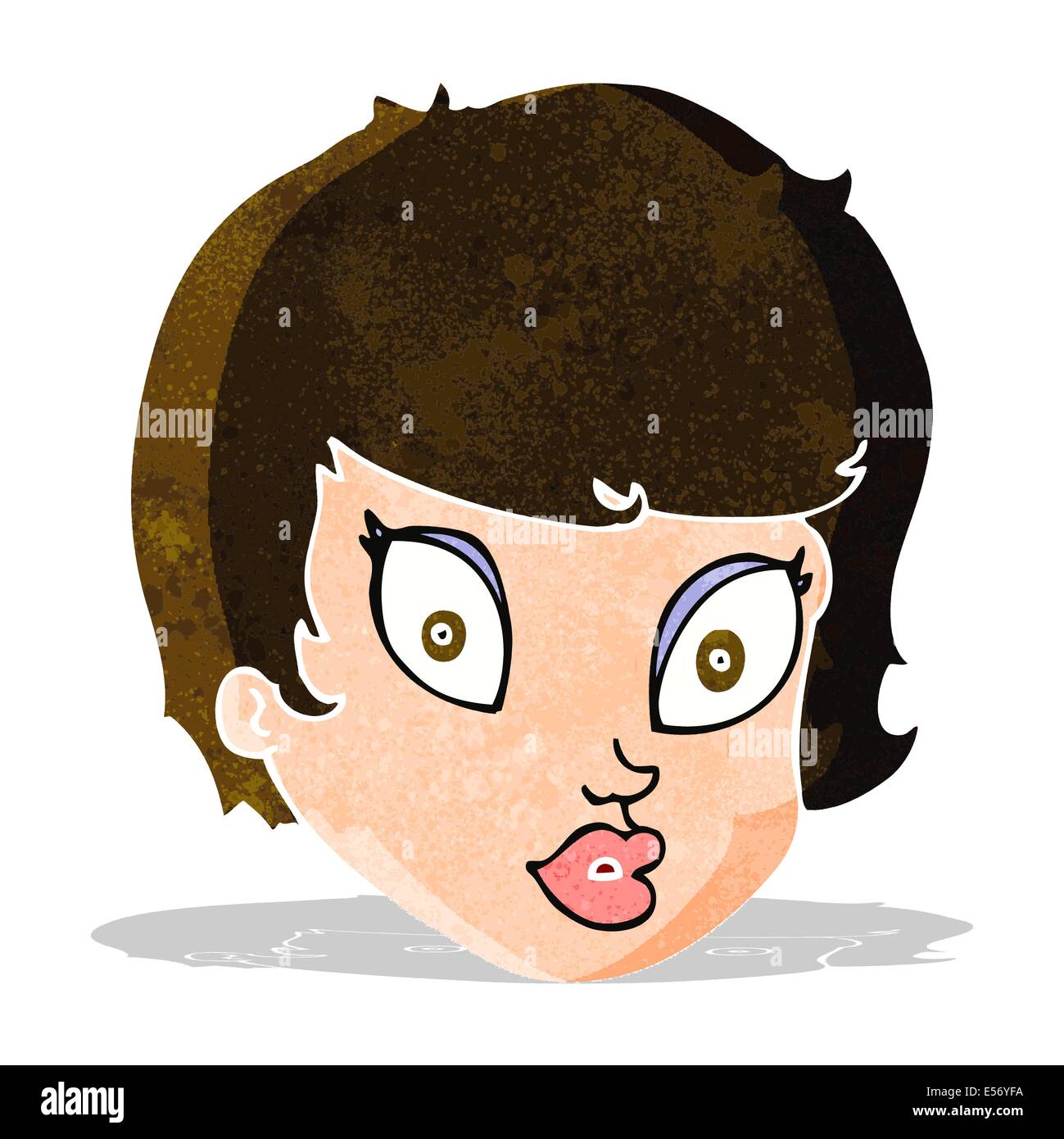 cartoon surprised female face Stock Vector Image & Art - Alamy