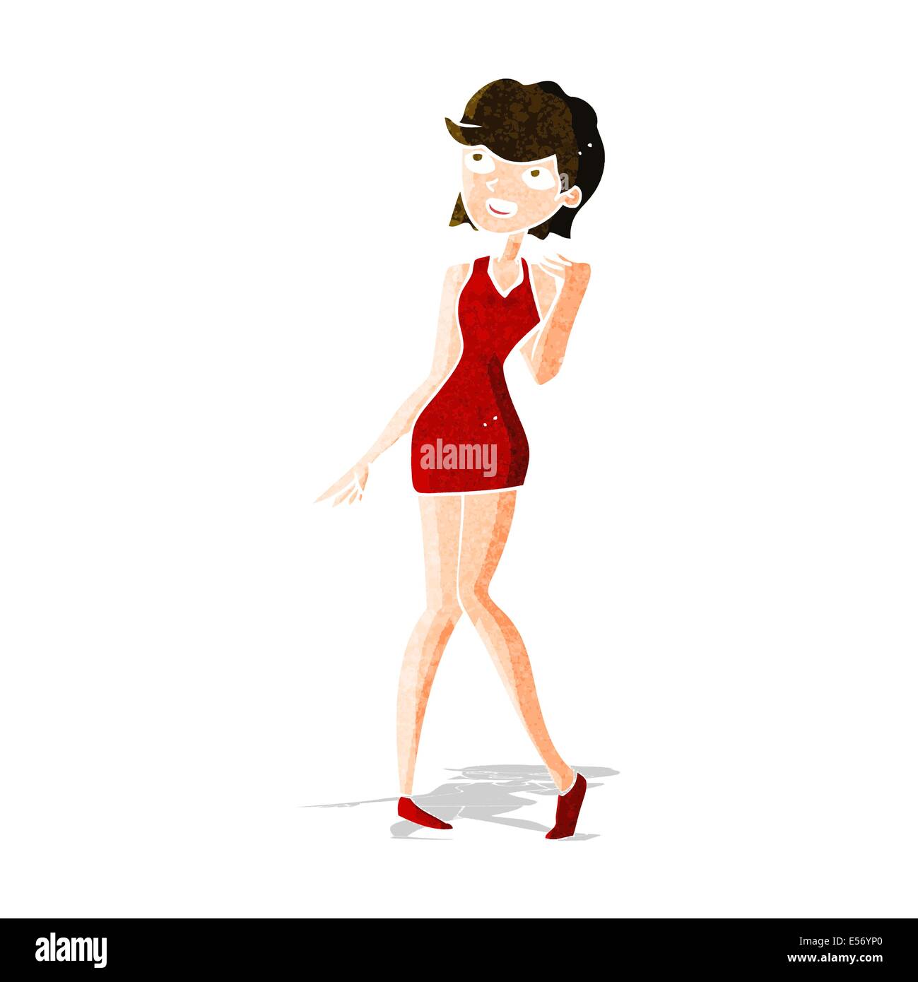 cartoon woman in cocktail dress Stock Vector Image & Art - Alamy