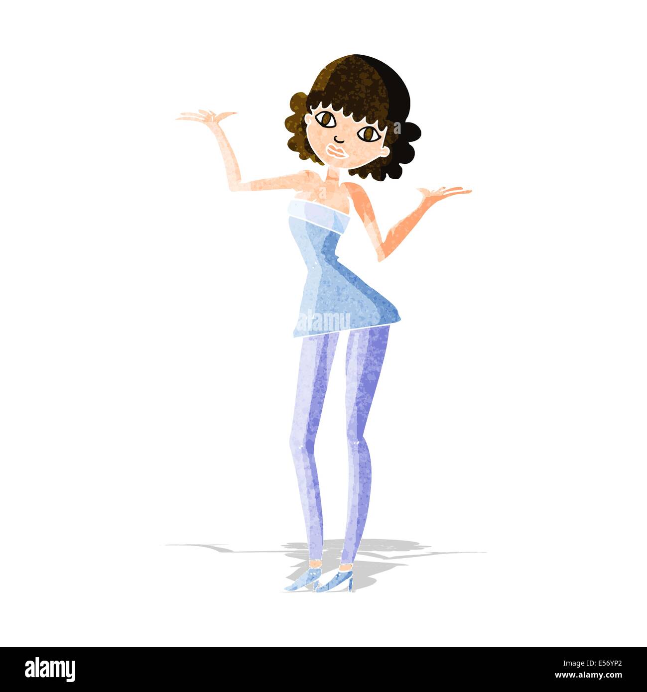 cartoon woman in cocktail dress Stock Vector Image & Art - Alamy