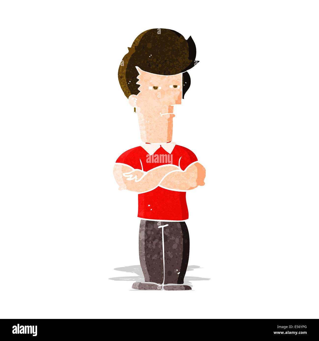 Cartoon annoyed man folded arms Cut Out Stock Images & Pictures - Alamy