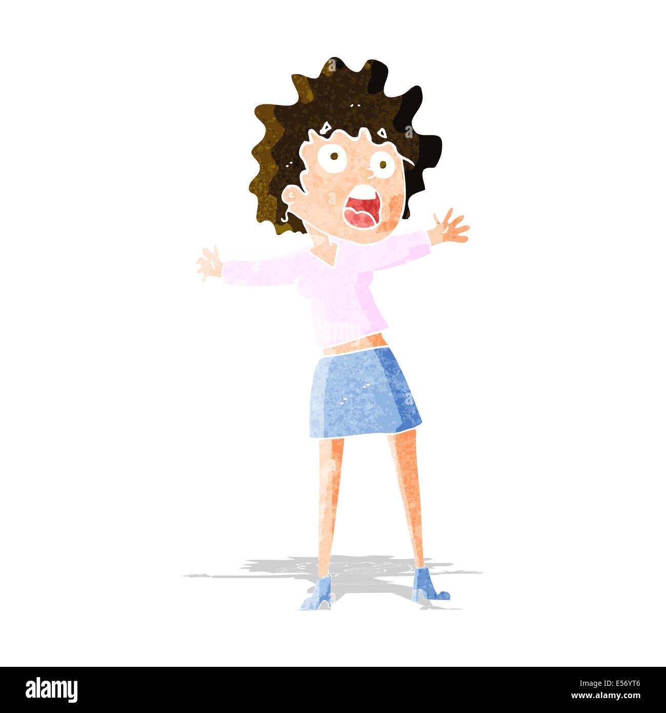 cartoon frightened woman Stock Vector Image & Art - Alamy