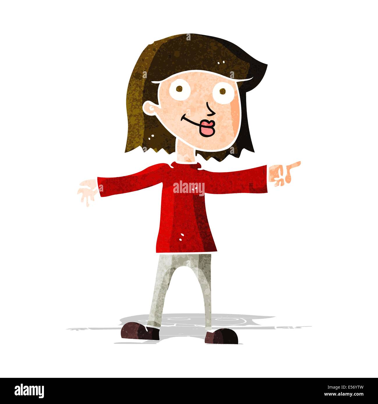 cartoon happy woman pointing Stock Vector Image & Art - Alamy