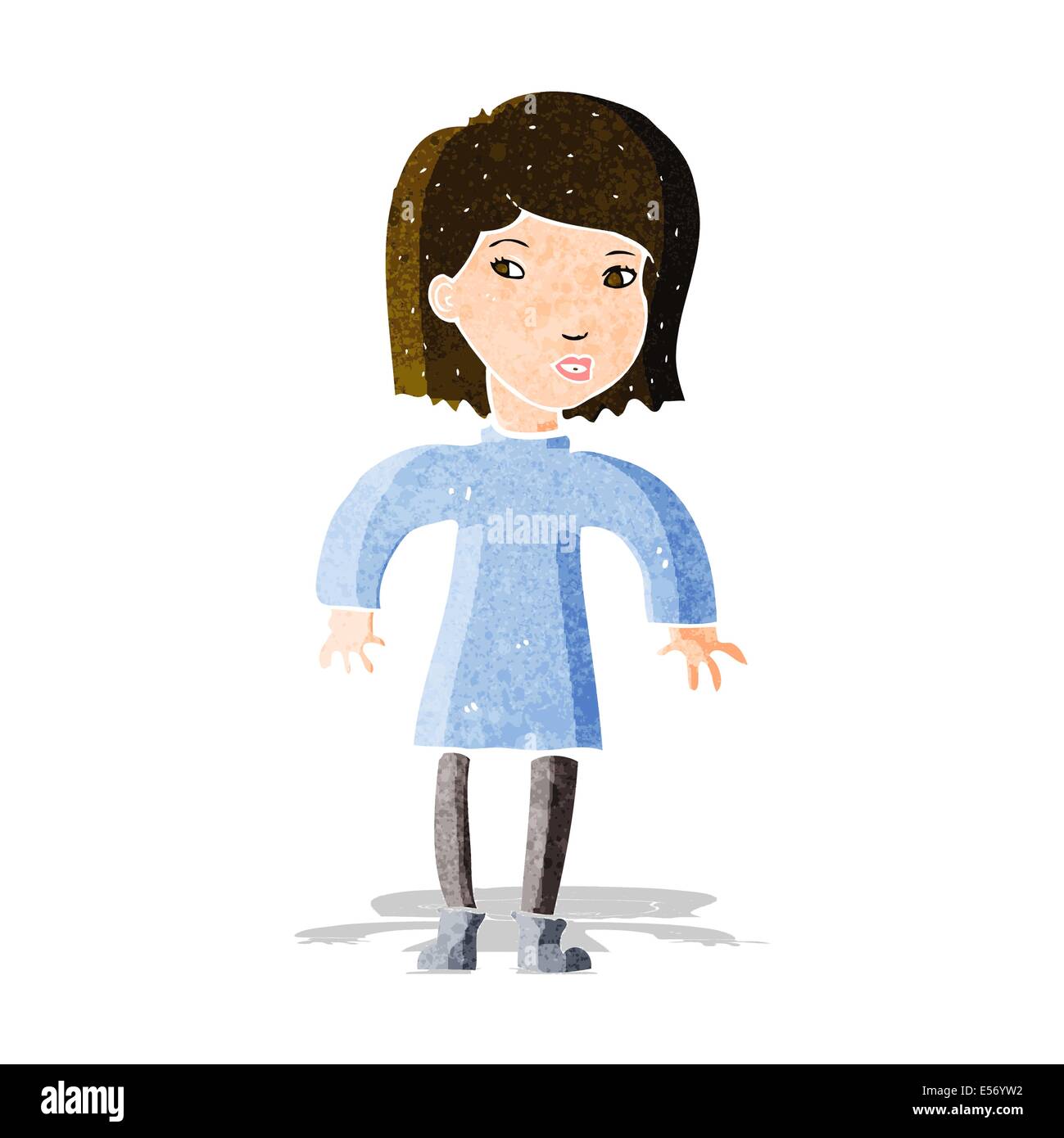 cartoon cautious woman Stock Vector Image & Art - Alamy