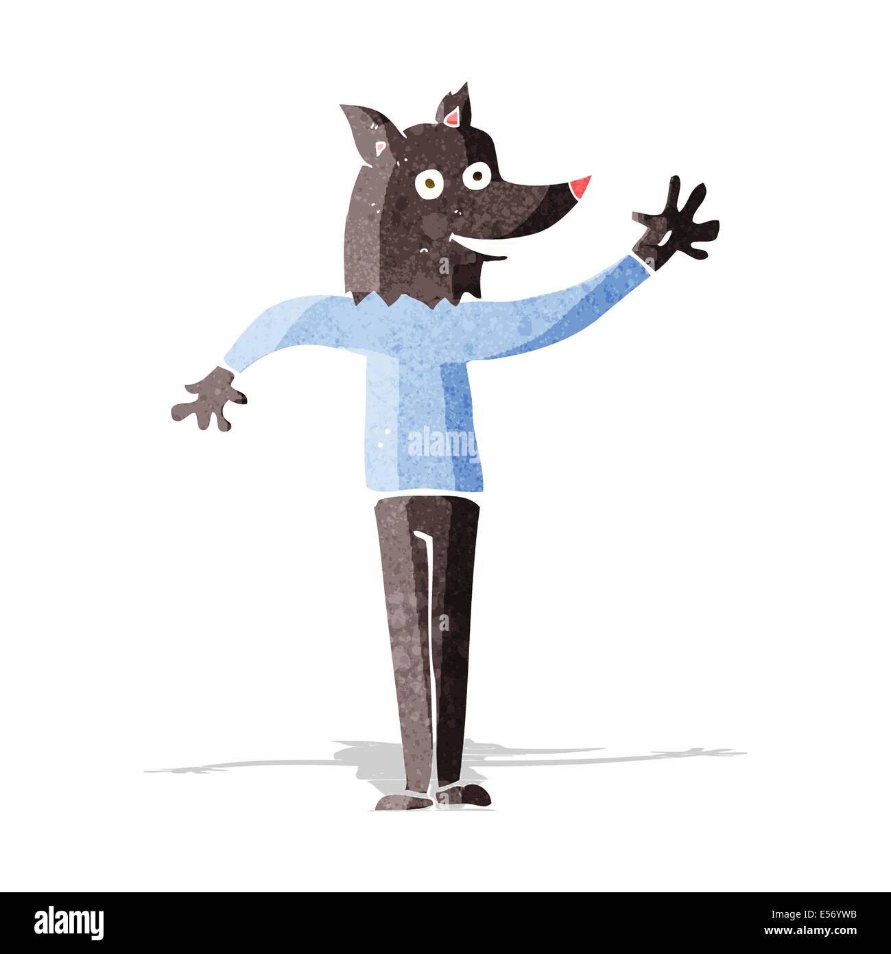 Cartoon waving wolf Cut Out Stock Images & Pictures - Alamy