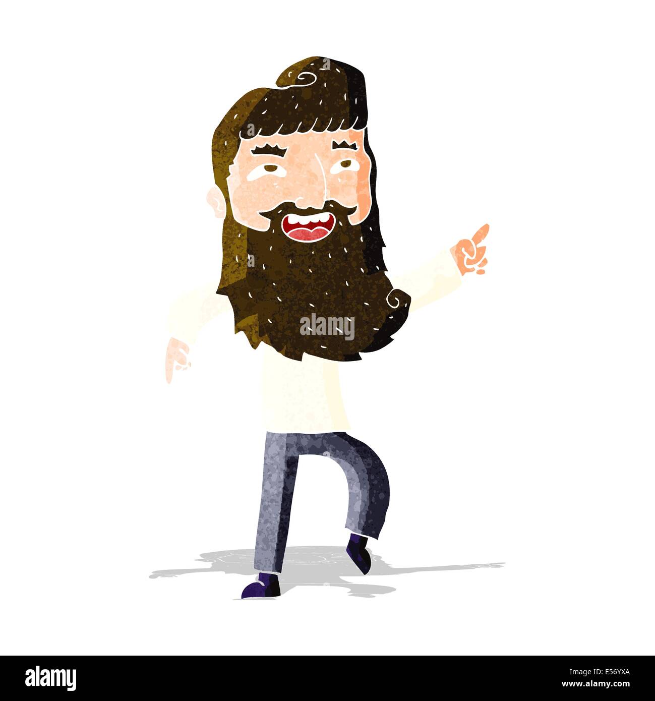 cartoon man with beard laughing and pointing Stock Vector Image & Art ...