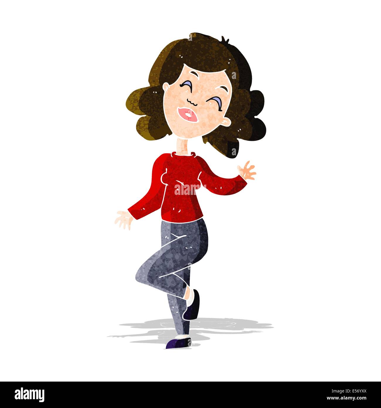 cartoon happy woman dancing Stock Vector Image & Art - Alamy