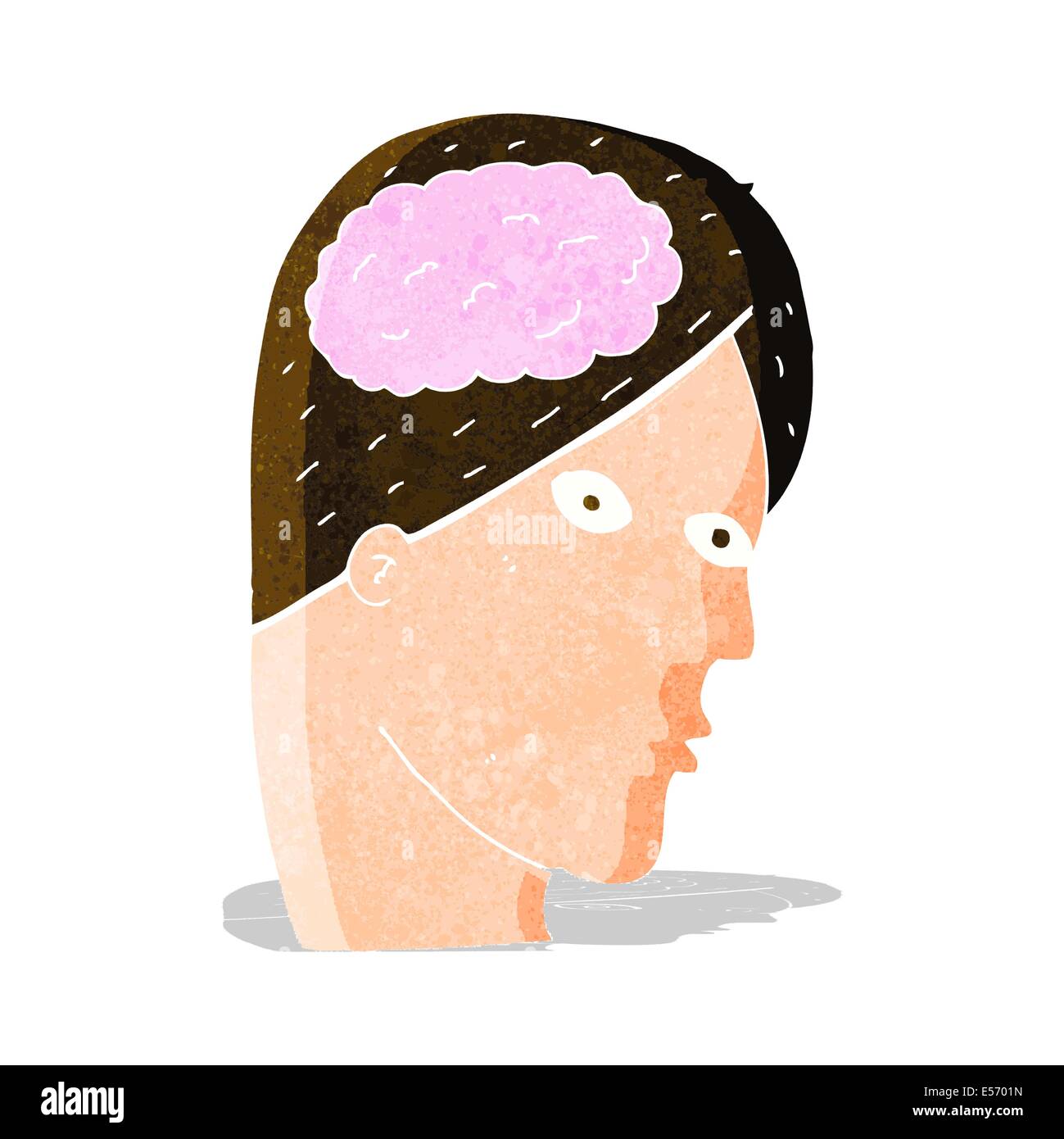 cartoon head with brain symbol Stock Vector Image & Art - Alamy