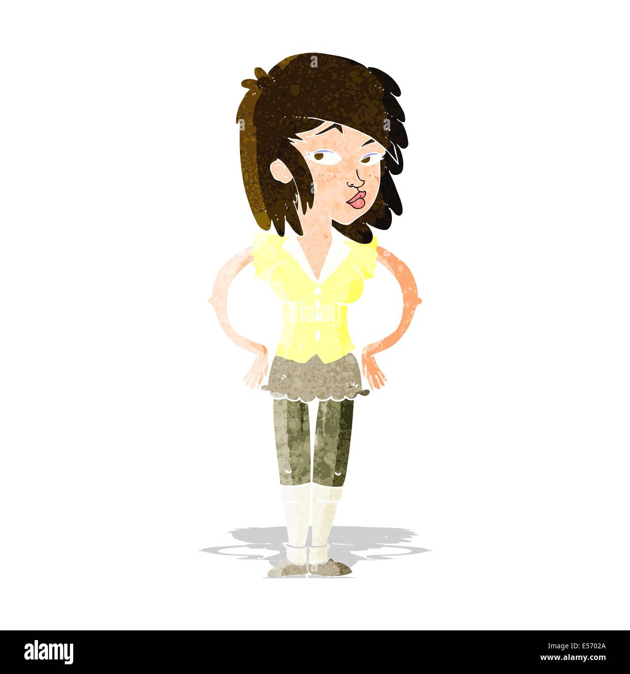 cartoon pretty woman with hands on hips Stock Vector Image & Art - Alamy