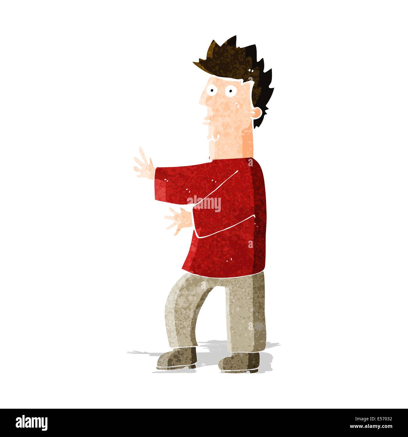 cartoon nervous man waving Stock Vector Image & Art - Alamy