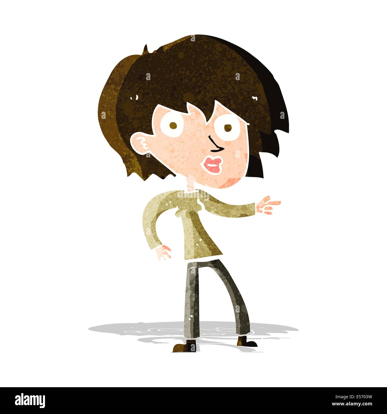cartoon surprised woman pointing Stock Vector Image & Art - Alamy