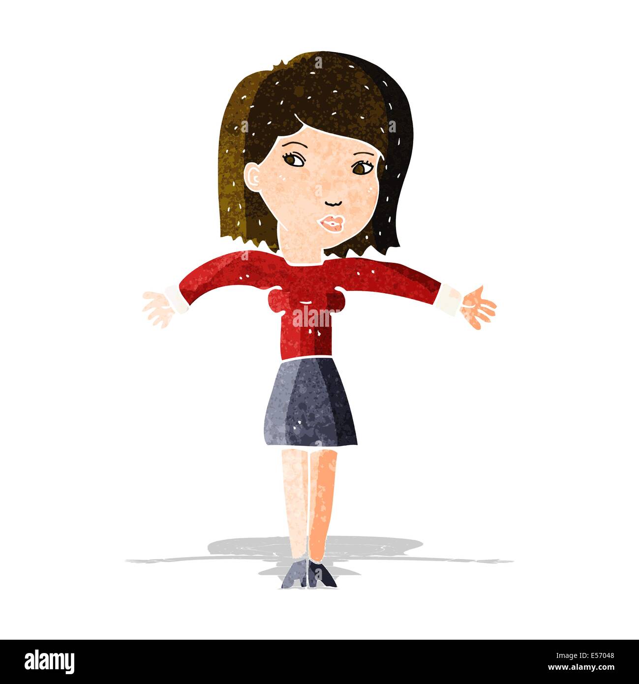 Cartoon woman shrugging shoulders Cut Out Stock Images & Pictures - Alamy