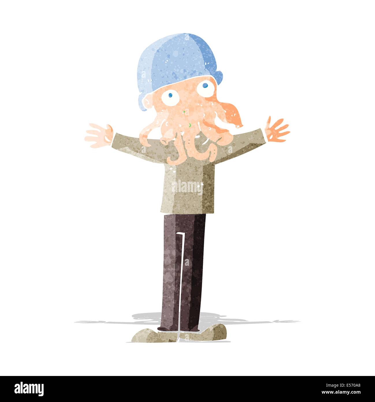 cartoon alien squid face man Stock Vector Image & Art - Alamy