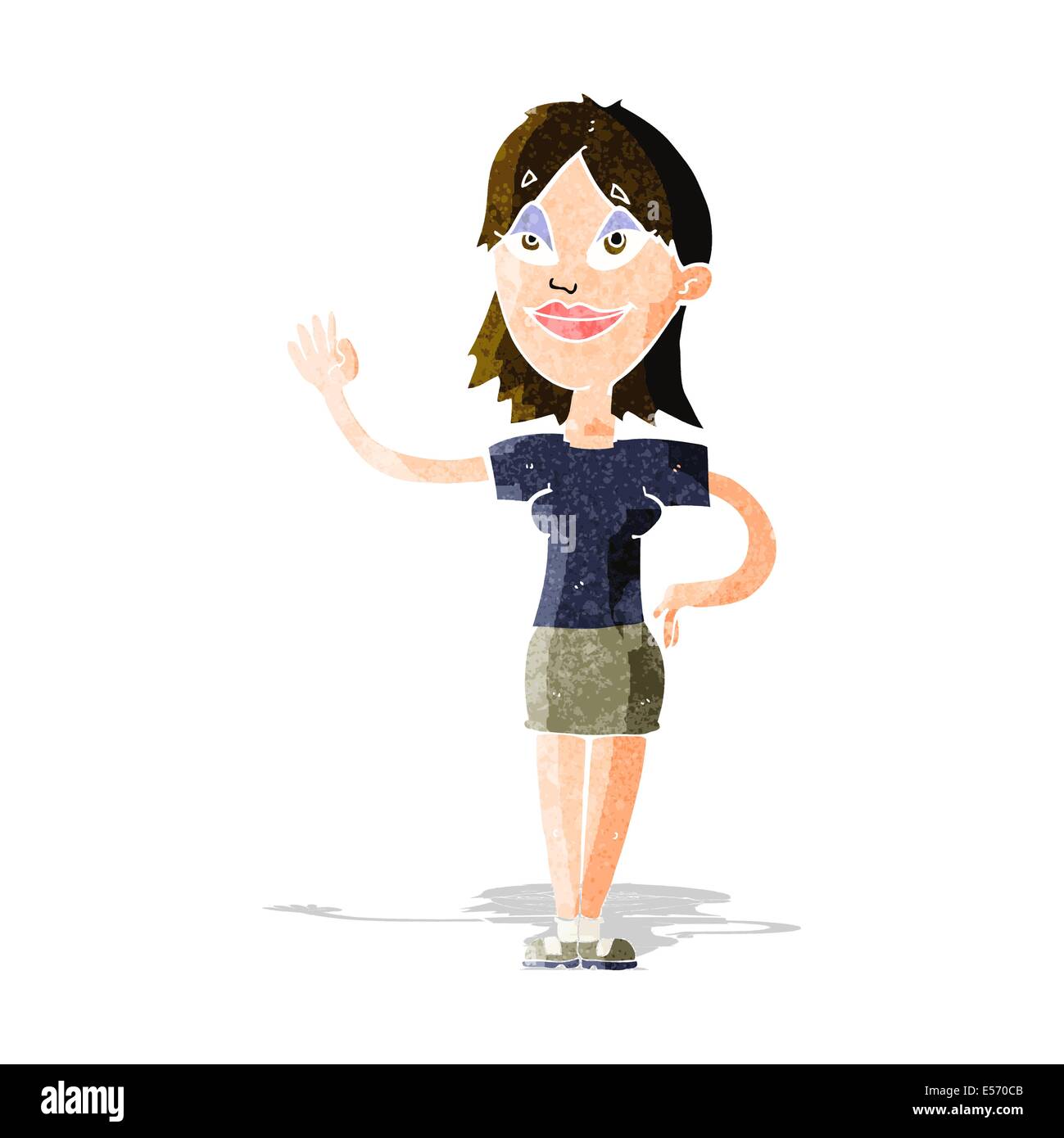 cartoon woman waving Stock Vector Image & Art - Alamy