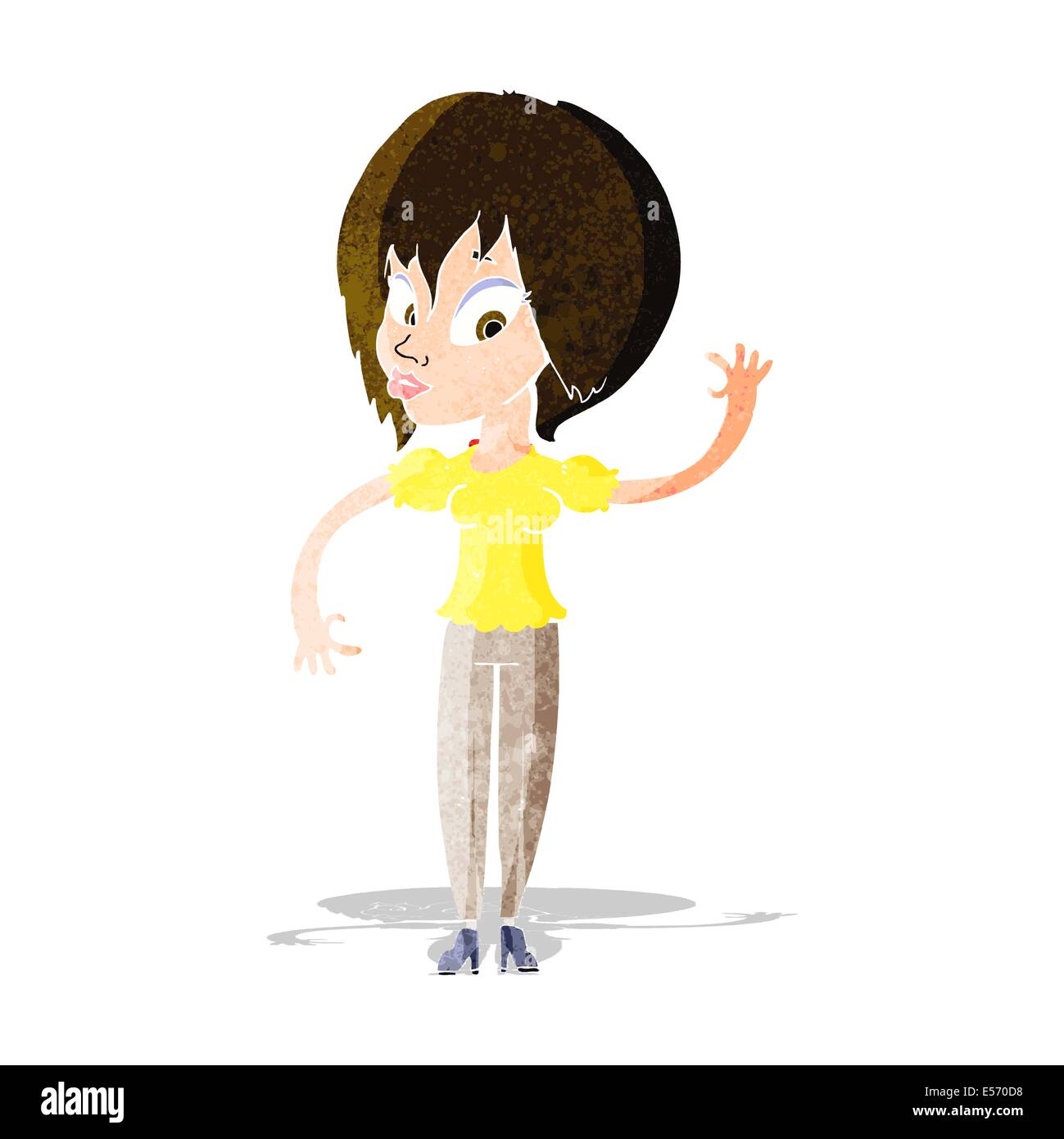 cartoon woman waving Stock Vector Image & Art - Alamy