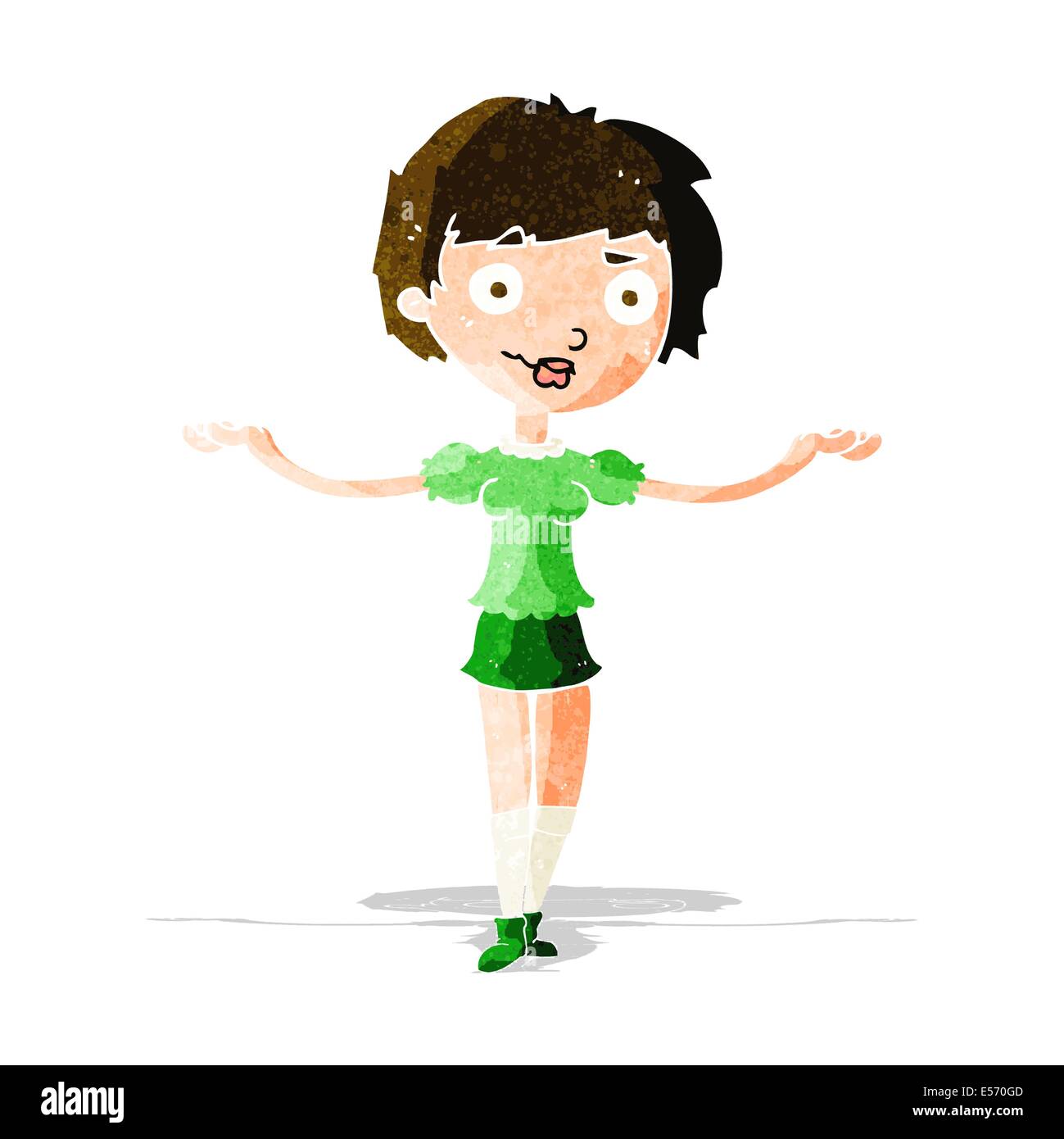 cartoon woman spreading arms Stock Vector Image & Art - Alamy