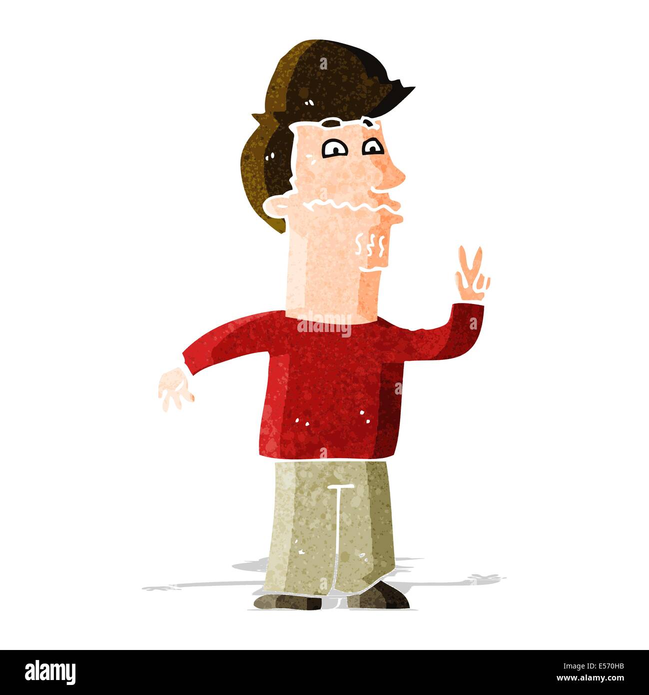 cartoon man giving peace sign Stock Vector Image & Art - Alamy