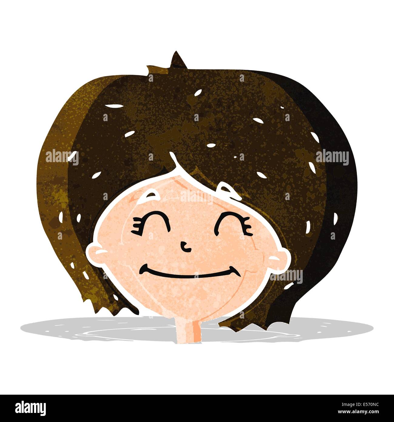 cartoon happy female face Stock Vector Image & Art - Alamy
